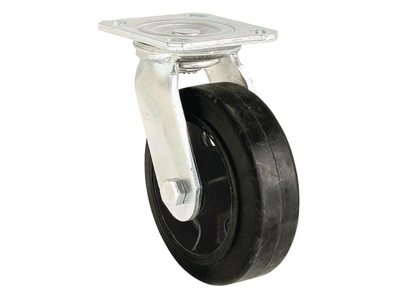 5-Inch Soft Rubber Rigid Caster, 330-lb Load Capacity – Shepherd Hardware