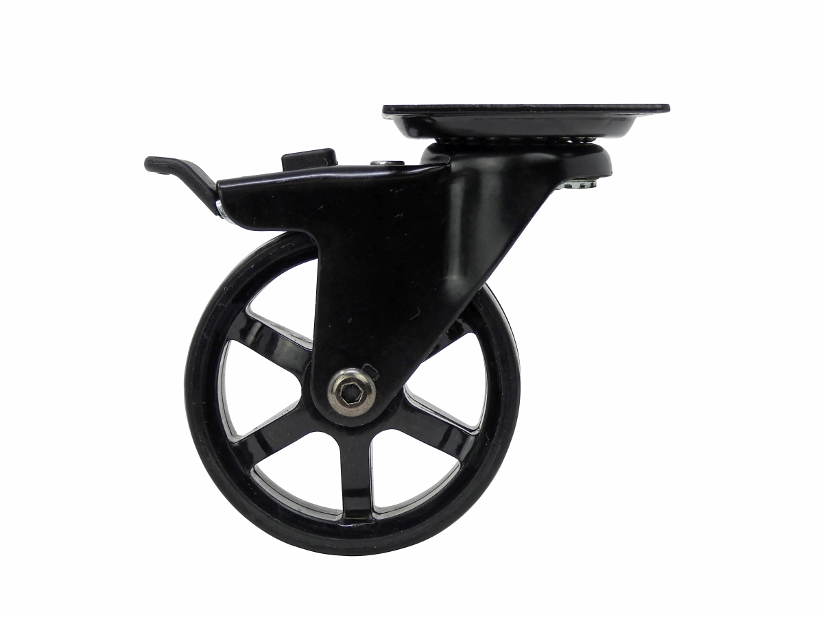 3-Inch Mag Designer Casters, Black Bling w/Brake – Shepherd Hardware
