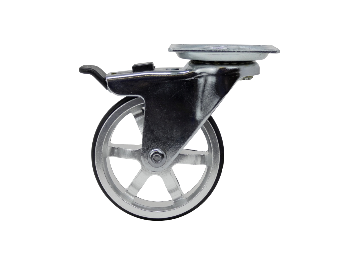 3-Inch Mag Designer Casters, Chrome Bling w/Brake – Shepherd Hardware