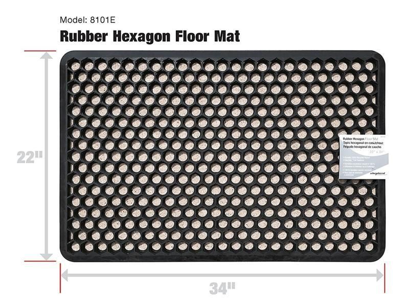 Indoor/Outdoor Recycled Rubber Floor Mat – 22 x 34-Inches, Black ...
