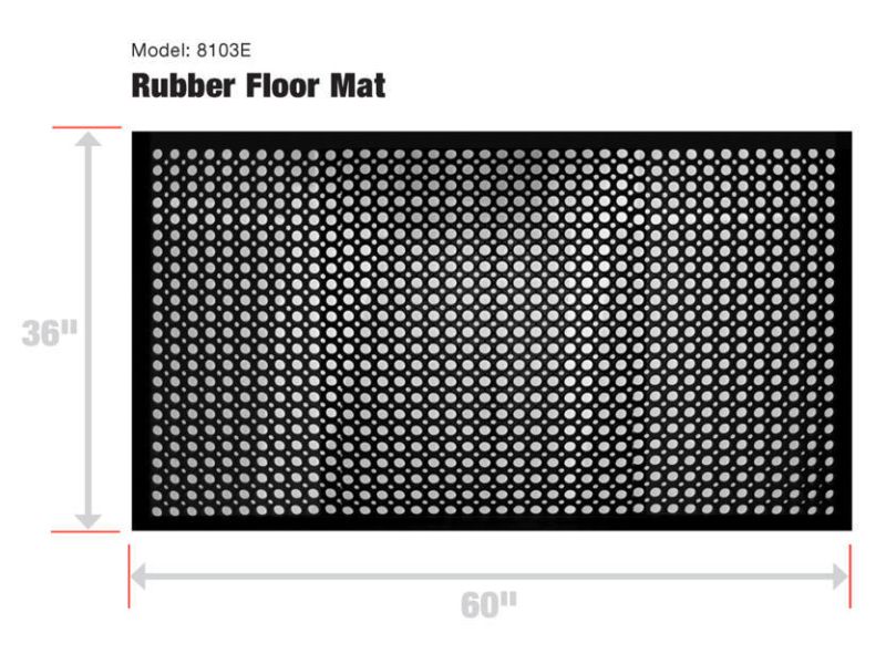 Indoor/Outdoor Recycled Rubber Floor Mat – 36 x 60-Inches, Black ...