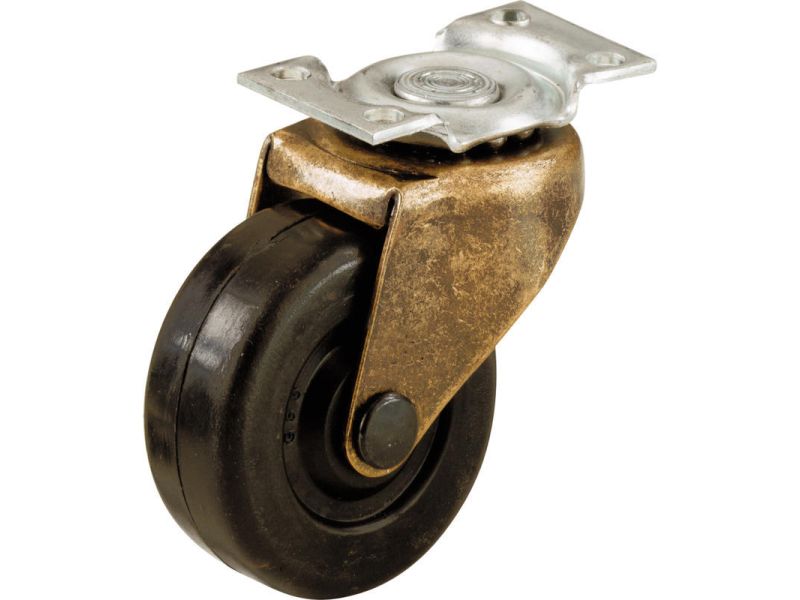 2-Inch Swivel Plate Caster, Rubber Wheel, 80-lb Load Capacity ...
