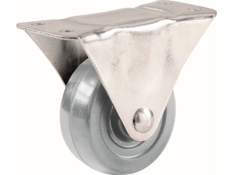 4-Inch Hard Rubber Rigid Plate Caster, 255-lb Load Capacity – Shepherd ...