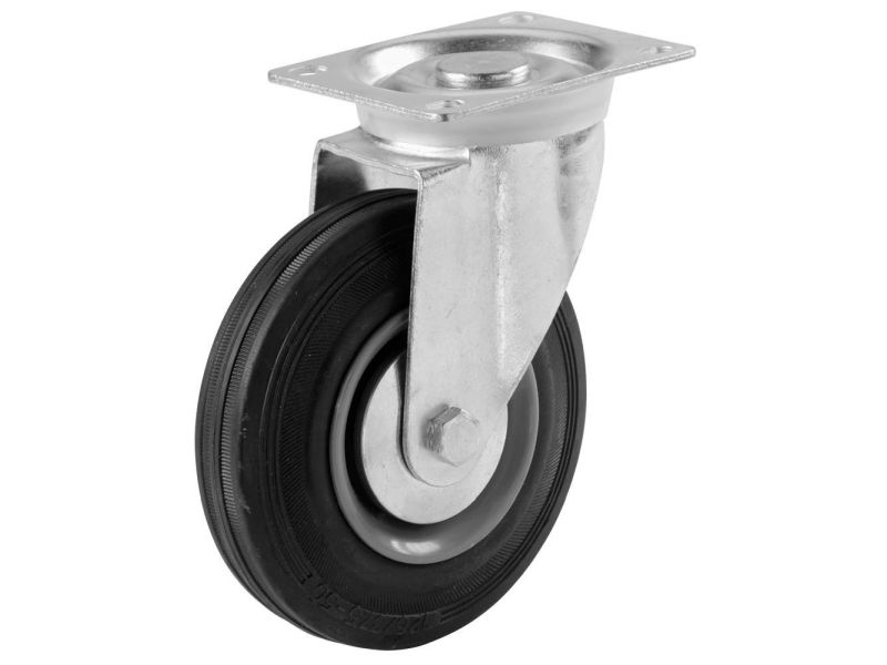 3-Inch Swivel Plate Semi-Elastic Rubber Caster, 130-lb Load Capacity ...