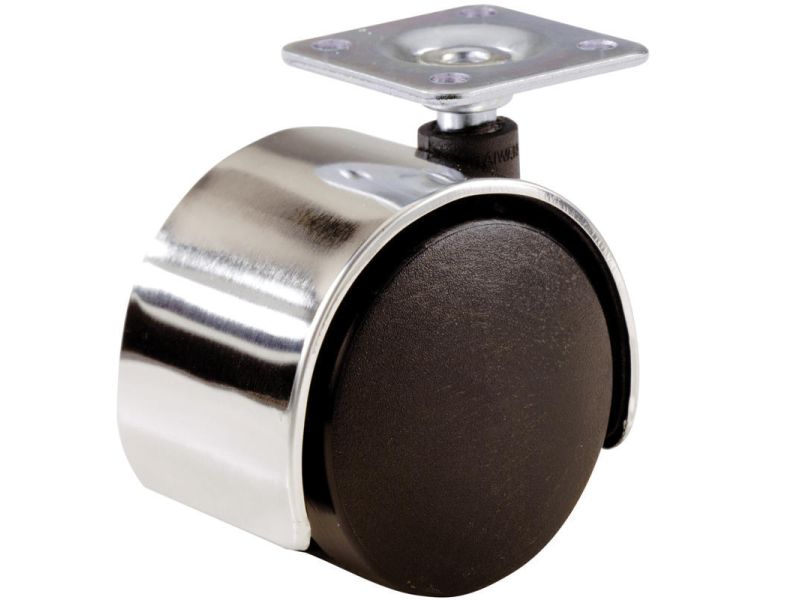2-Inch Office Chair Plate Caster, Twin Wheel w/ Bright Chrome Hood, 1 ...