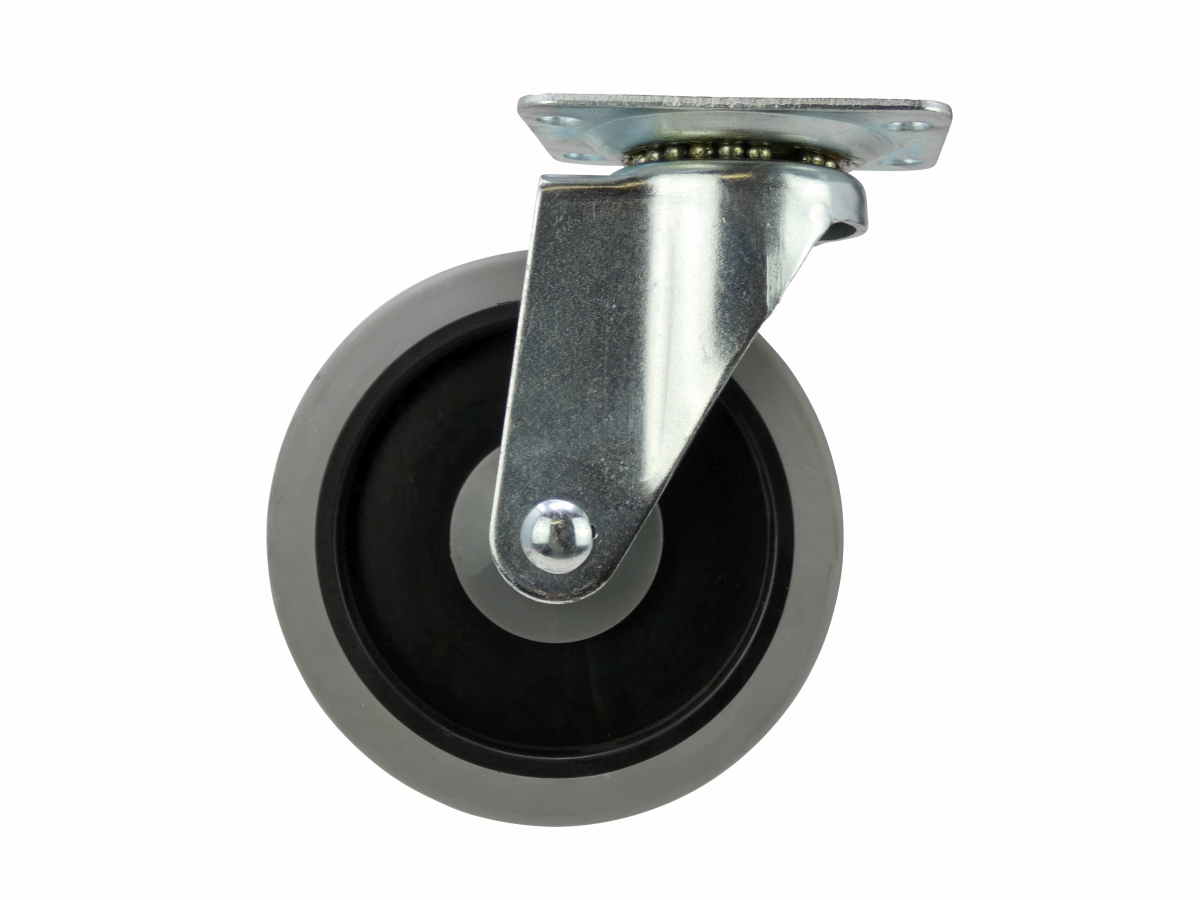 5-Inch Thermoplastic Swivel Caster with Brake, 350-lb Load Capacity ...