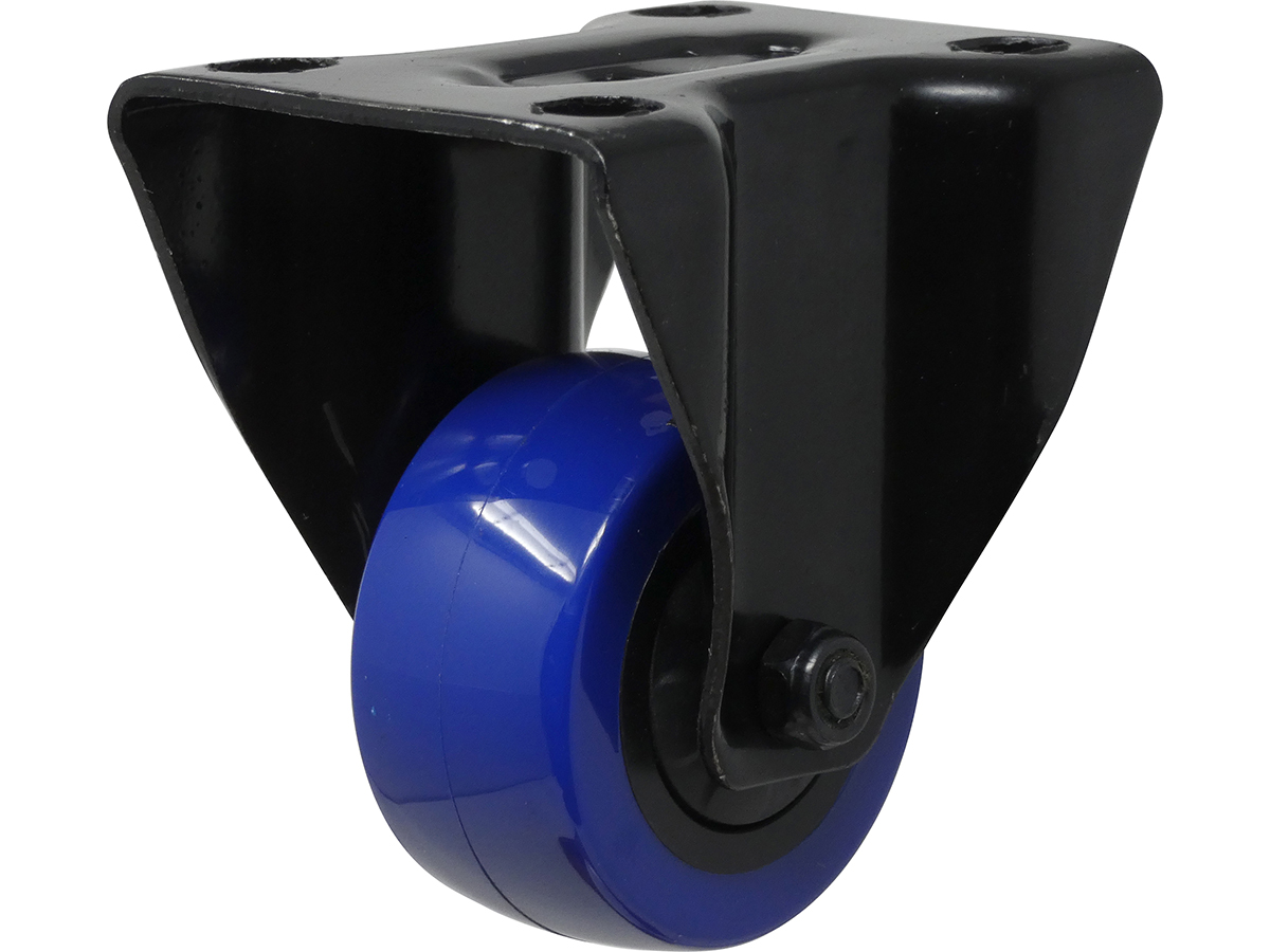 2″ Black & Blue TPU Rigid Caster – Shepherd Hardware