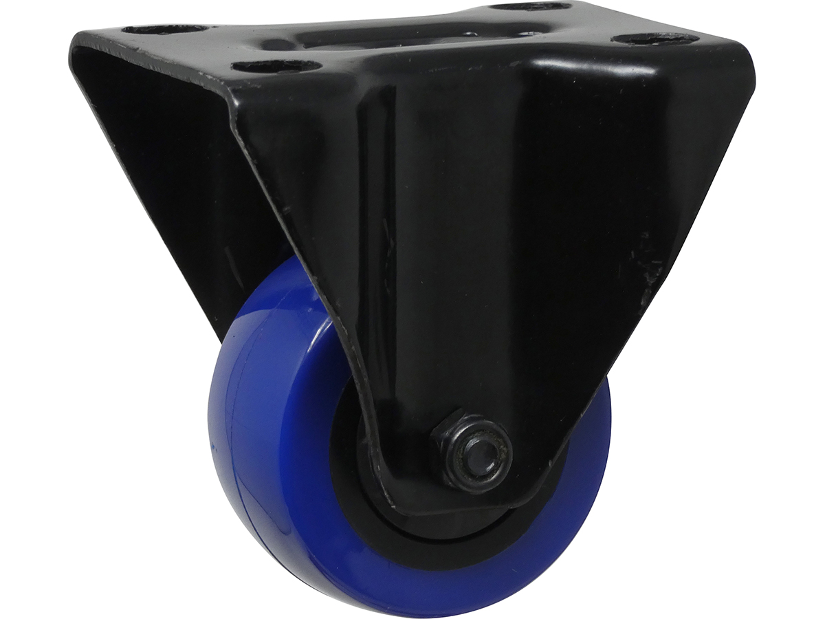 2″ Black & Blue TPU Rigid Caster – Shepherd Hardware