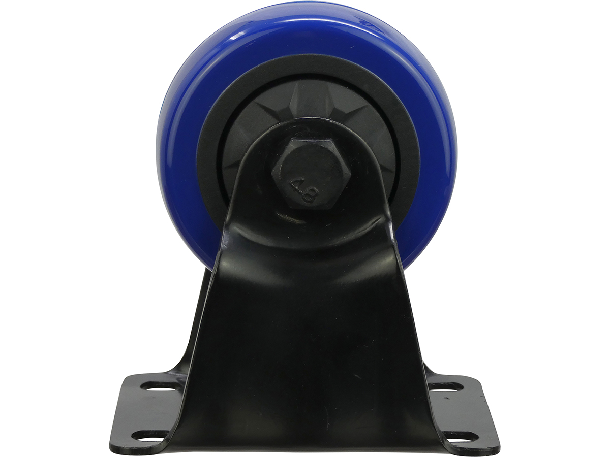 3″ Black & Blue TPU Rigid Caster – Shepherd Hardware