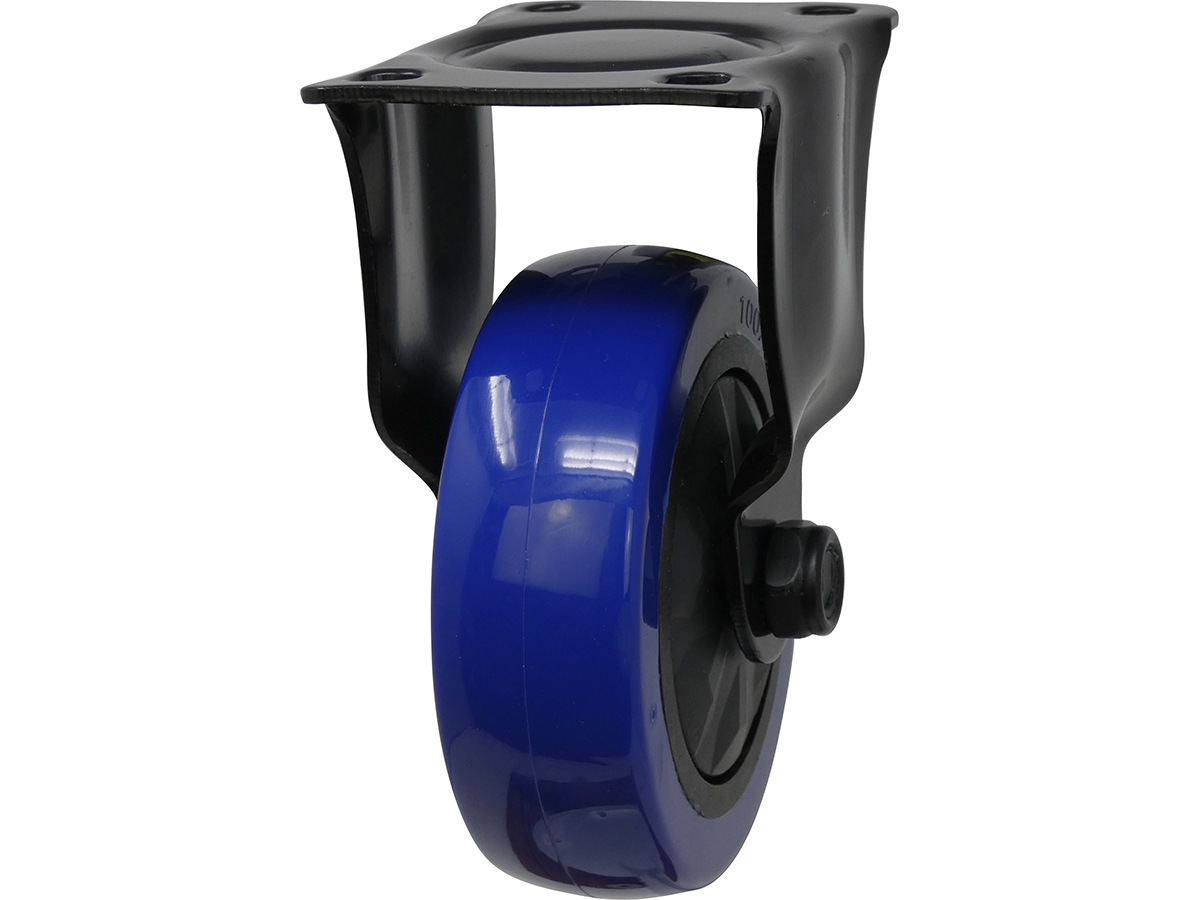 4″ Black & Blue TPU Rigid Caster – Shepherd Hardware