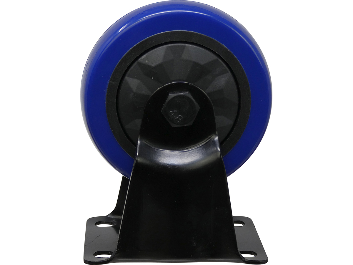 4″ Black & Blue TPU Rigid Caster – Shepherd Hardware
