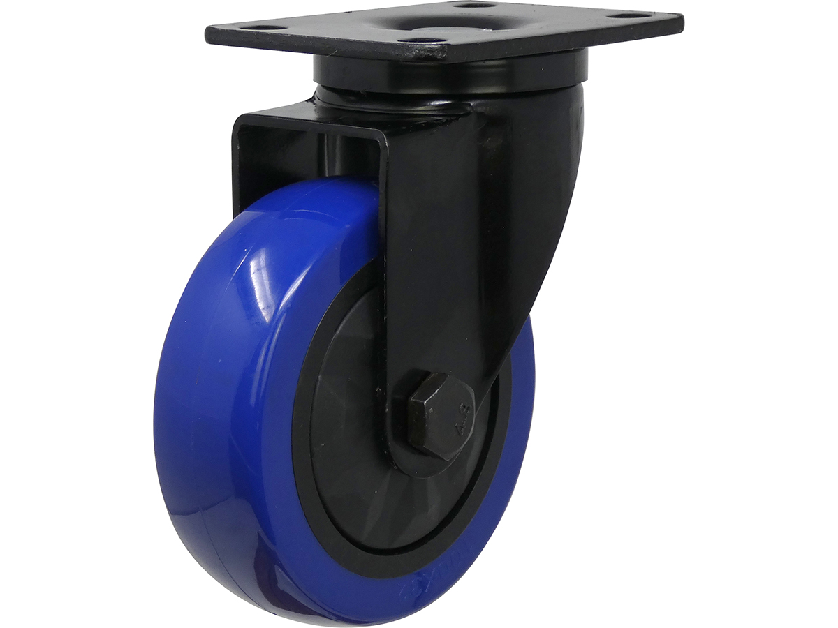 4″ Black & Blue TPU Swivel Caster – Shepherd Hardware